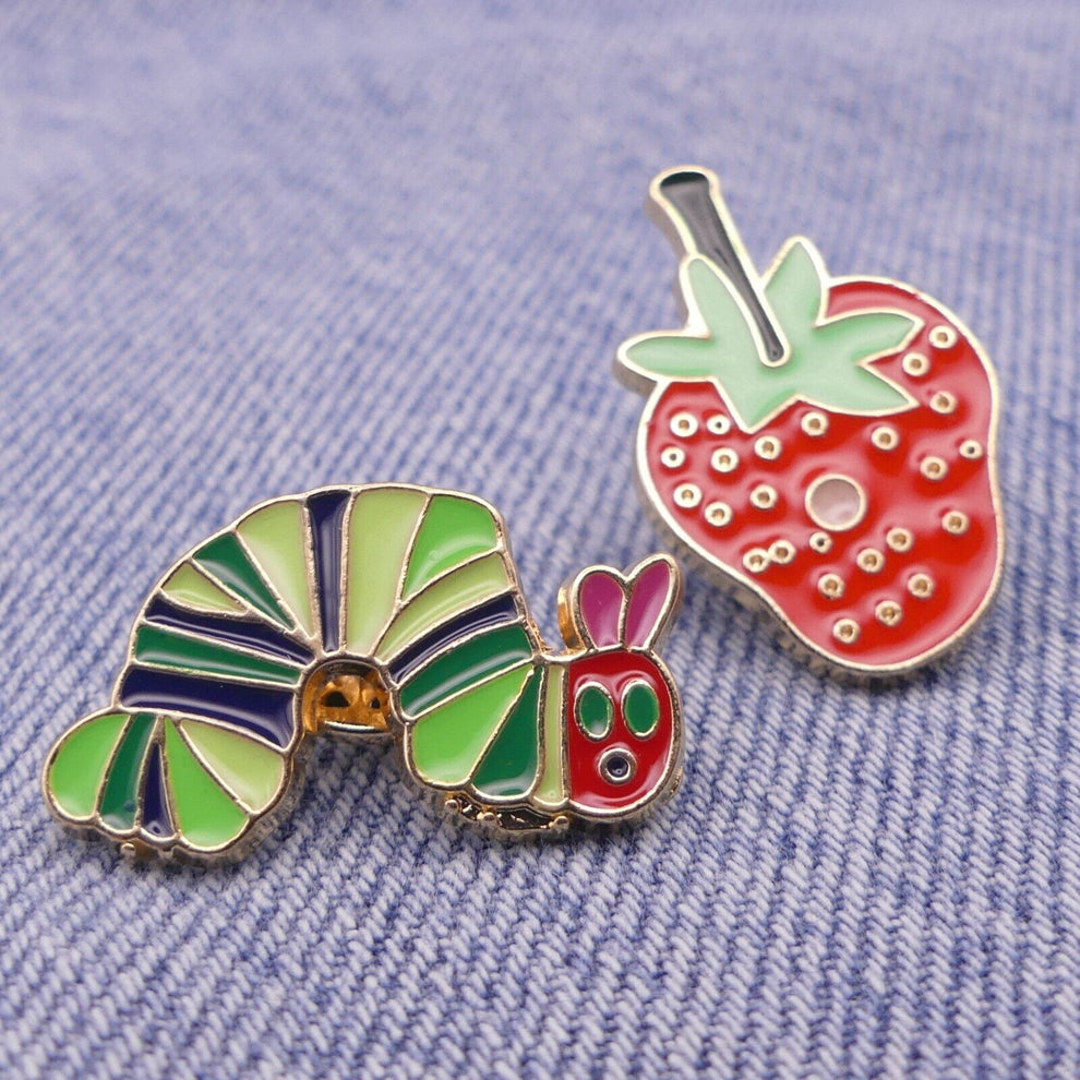 Set The Very Hungry Caterpillar And Strawberry Enamel Pin Badge – Bear ...